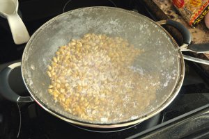 Chulpi, Ecuadorian Toasted Corn, made by toasting chulpe or cancha