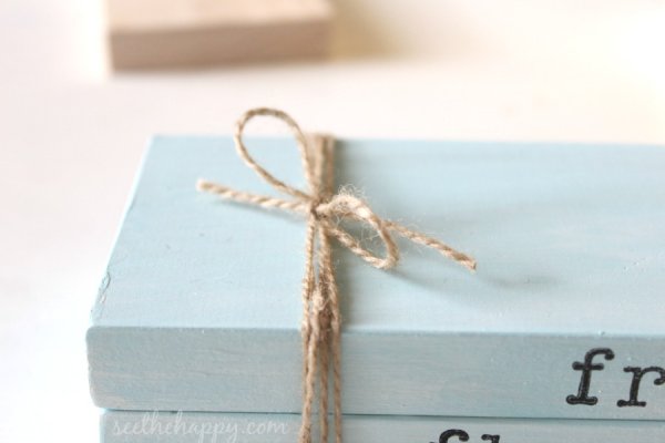 Farmhouse Stacked Book Decor- DIY - See the Happy